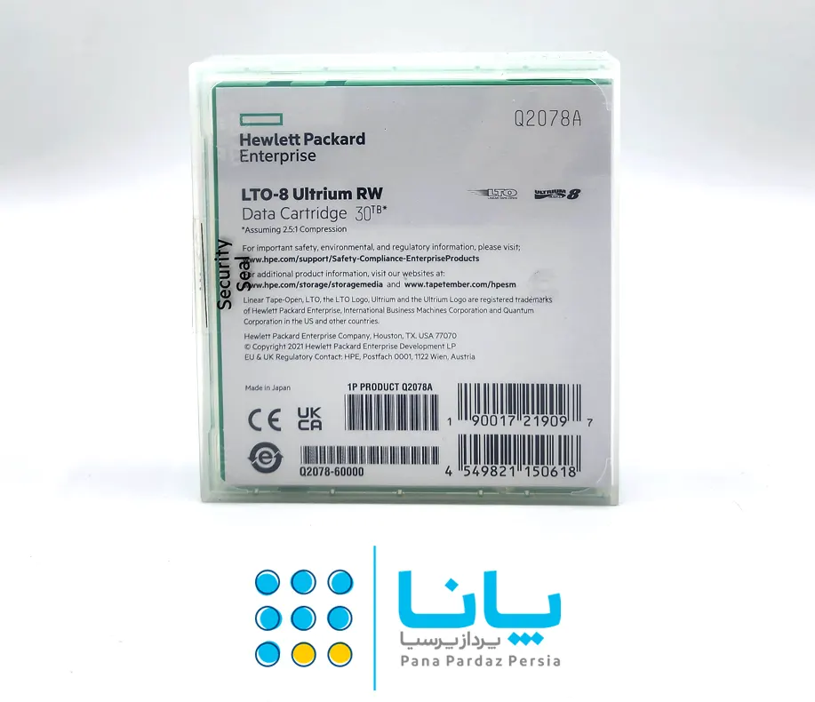 HPE LTO-8 Ultrium 30TB RW Data Cartridge - Q2078A - پاناپرداز پرسیا